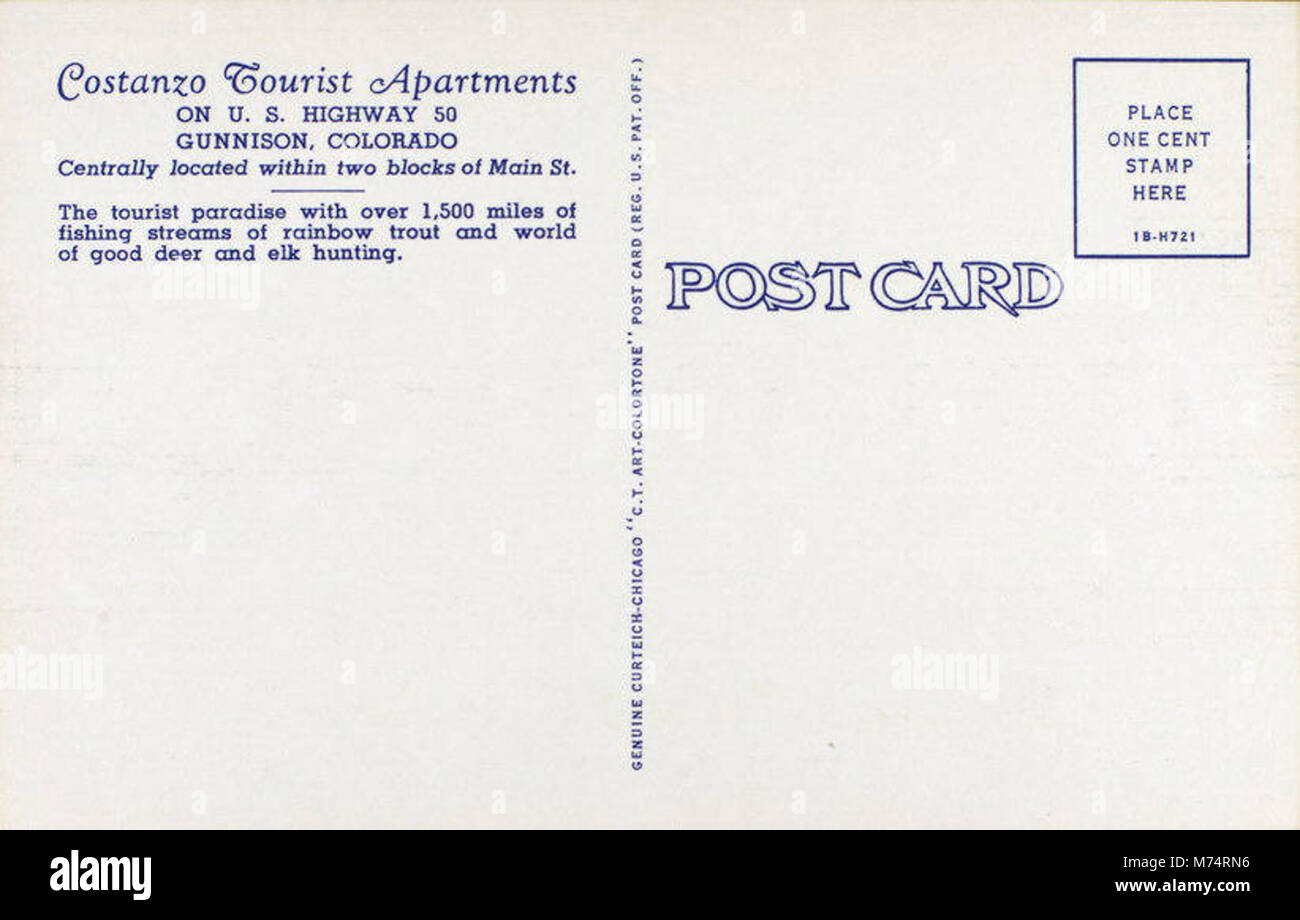 A photograph of the Costanzo Tourist Apartments in Gunnison, Colorado ...