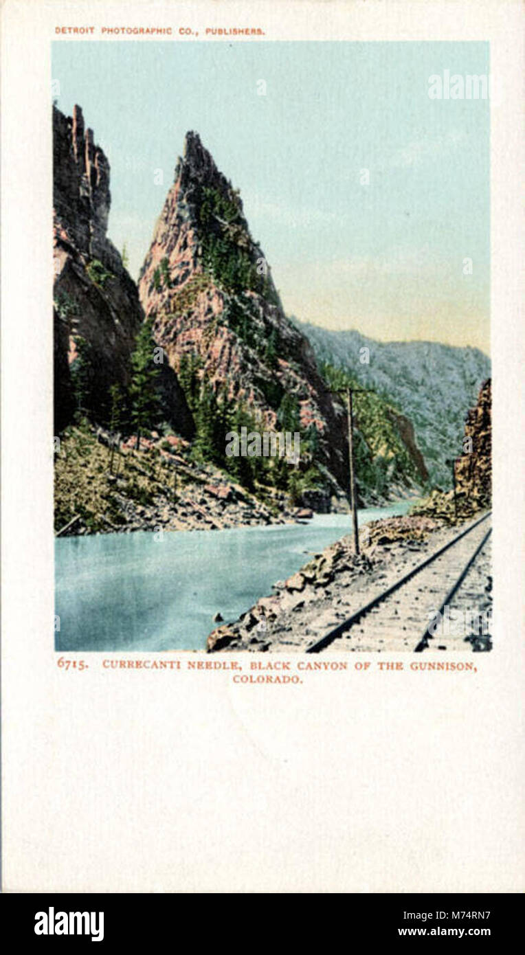 A view of the Currecanti Needle, a prominent rock formation in the ...