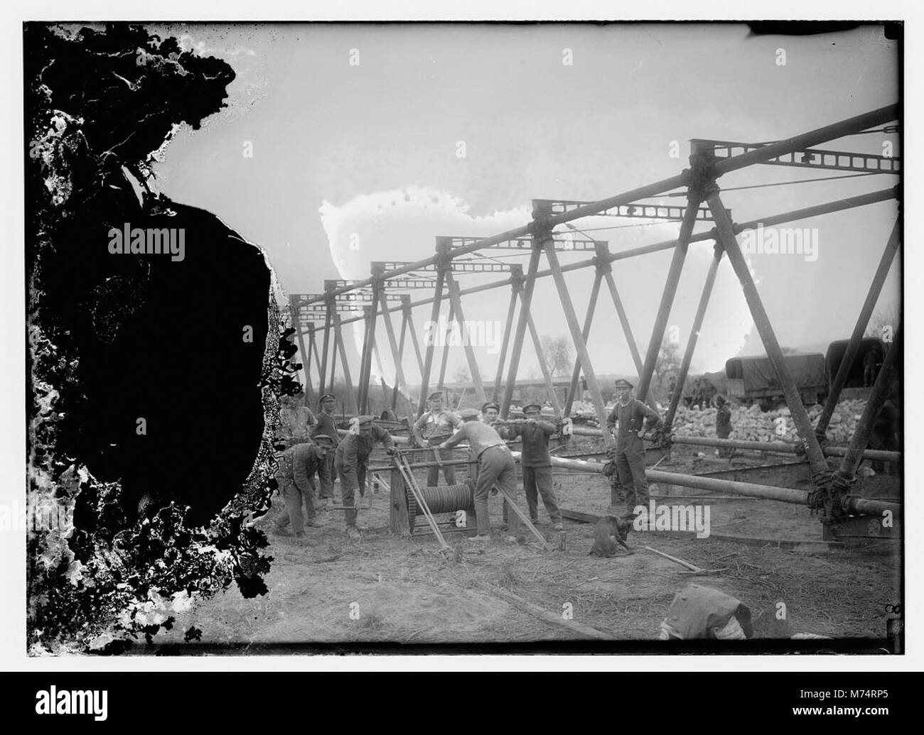 A photograph of Allenby Bridge, an important historical bridge spanning ...