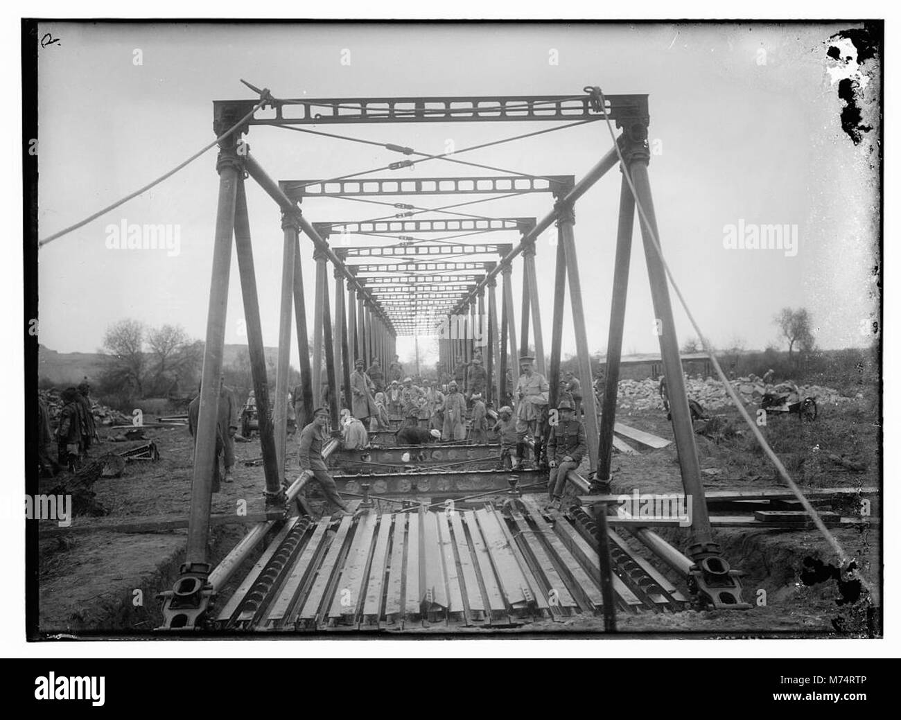 A photograph of the Allenby Bridge spanning the Jordan River, a key ...