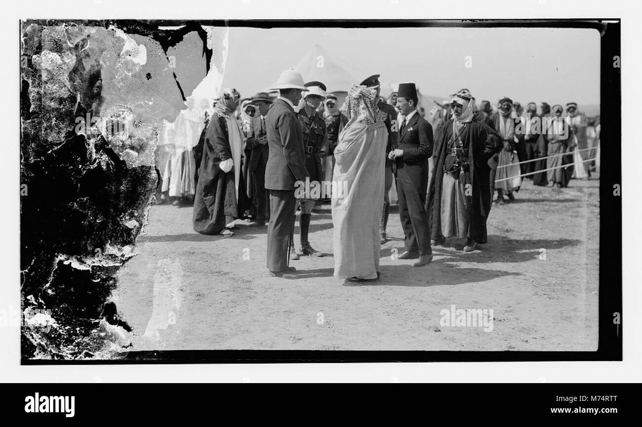 A photograph depicting Herbert Samuel and Emir Abdullah in Transjordan ...