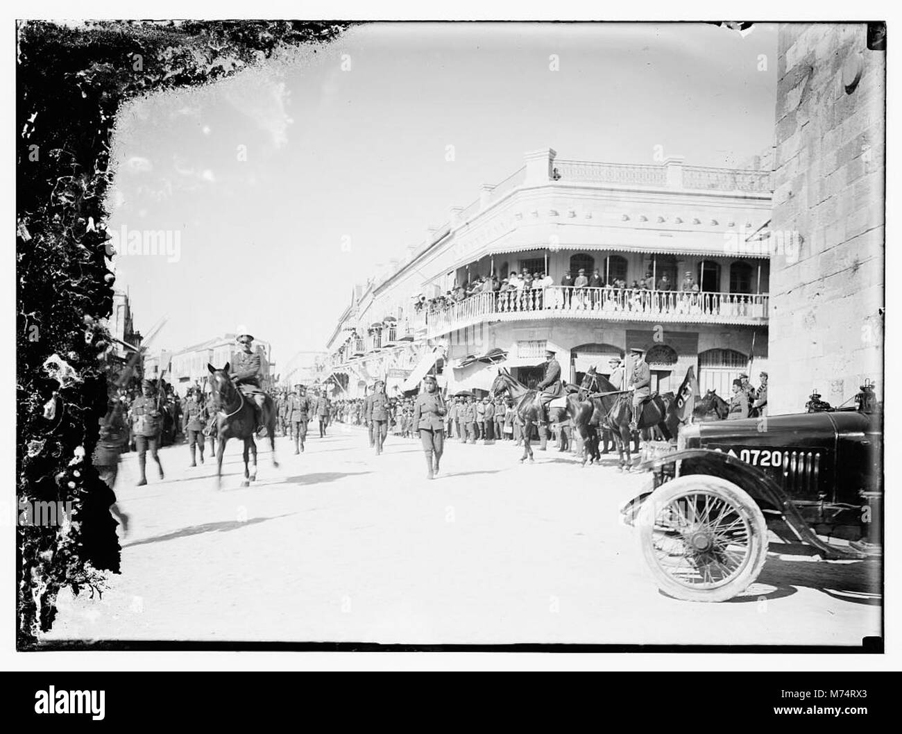 A historical photograph of the Allenby parade and investiture ceremony ...