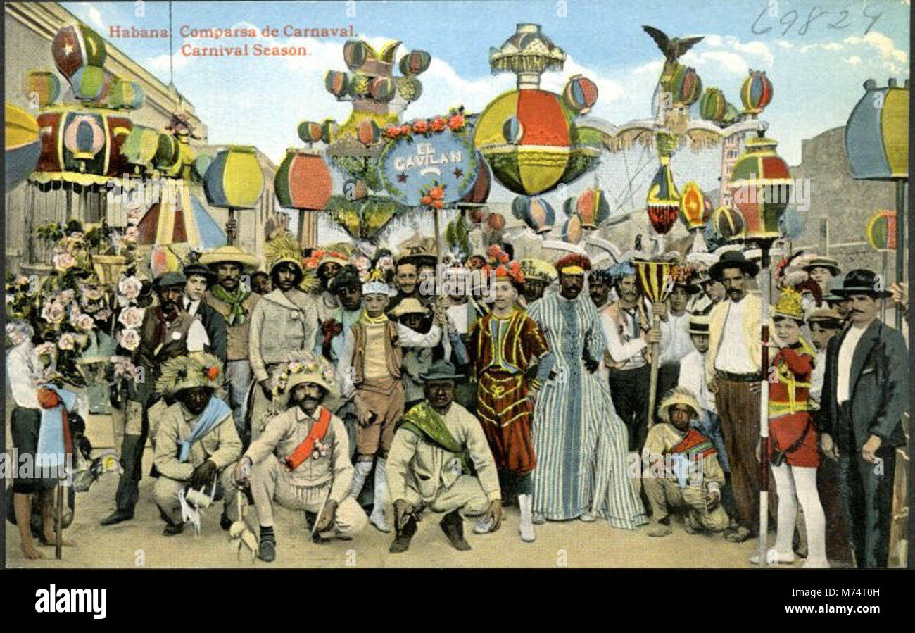 A vibrant depiction of the 'Habana Comparsa de Carnaval,' showcasing ...