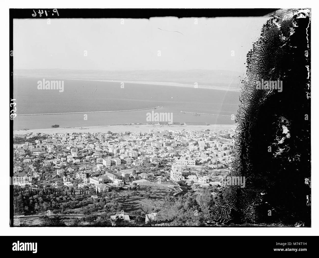 A photograph of Haifa, taken in 1927, depicting the cityscape ...