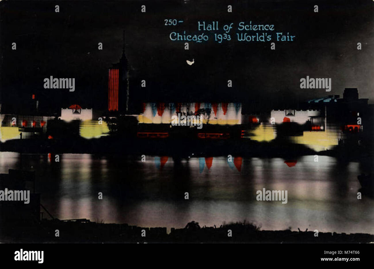 This image shows the Hall of Science at the 1933 Chicago World's Fair ...