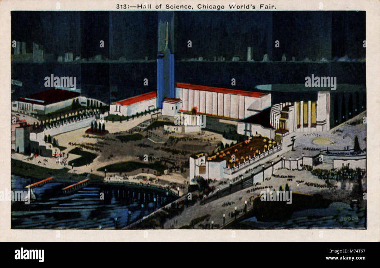 The Hall of Science at the Chicago World's Fair is shown, featuring ...