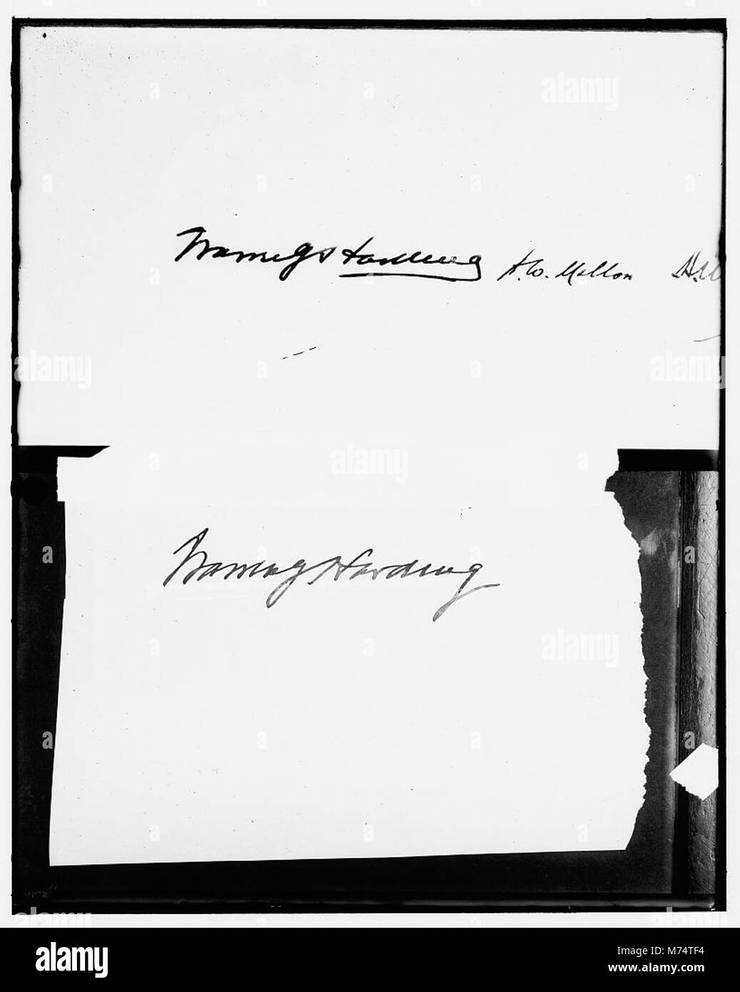 Signature of Warren G. Harding, the 29th President of the United States ...