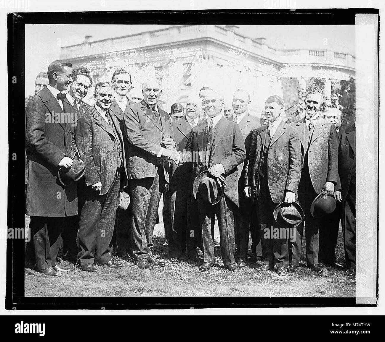 A photograph taken on March 16, 1921, showing President Warren G ...