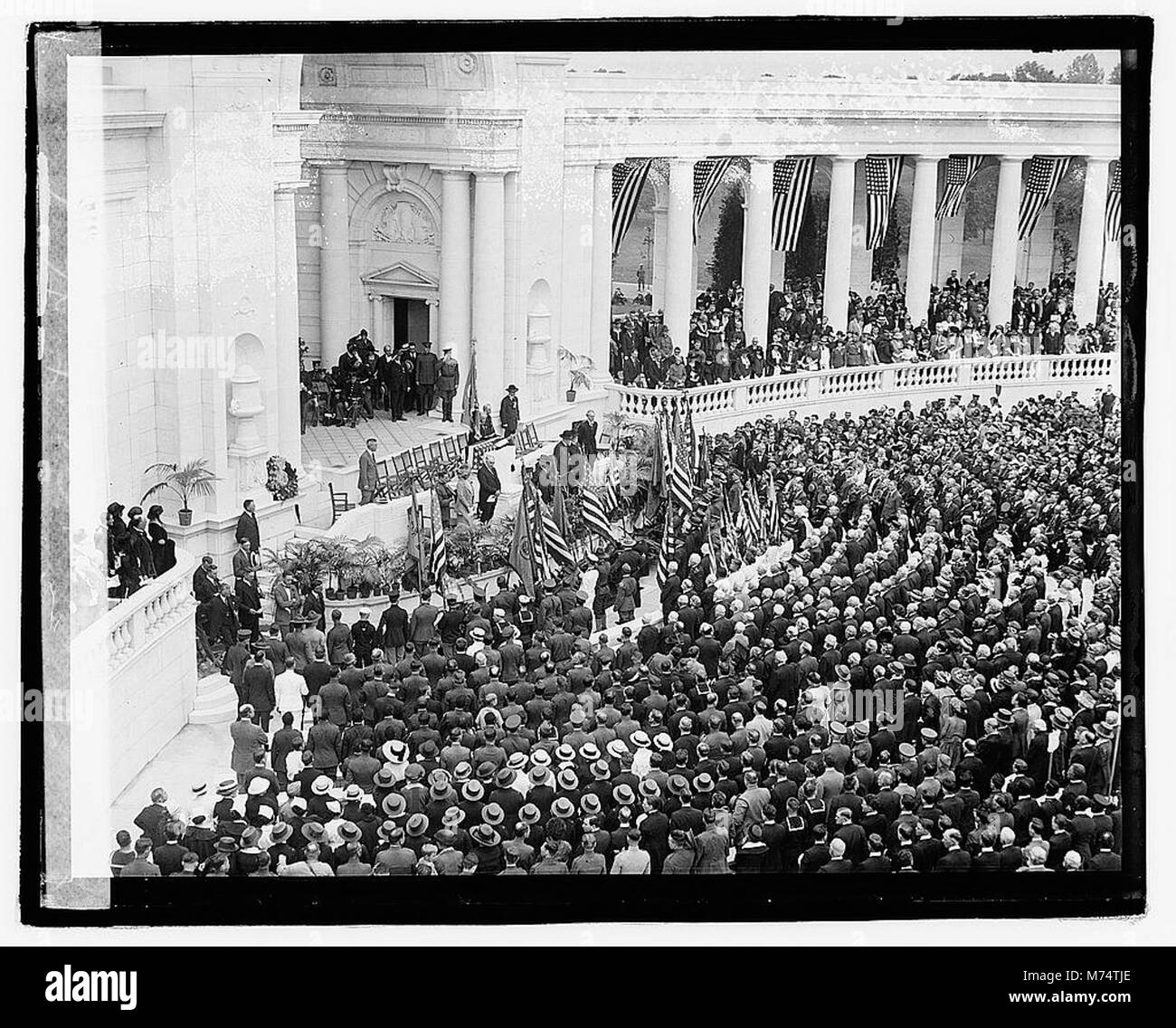 A photograph of President Warren G. Harding at Arlington National ...