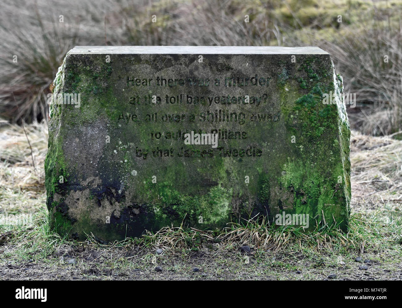 Inscribed stone. Wilsontown, Forth, Lanarkshire, Scotland, United ...