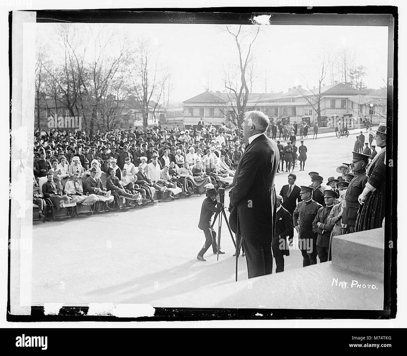 This image shows President Warren G. Harding at Walter Reed Hospital on ...