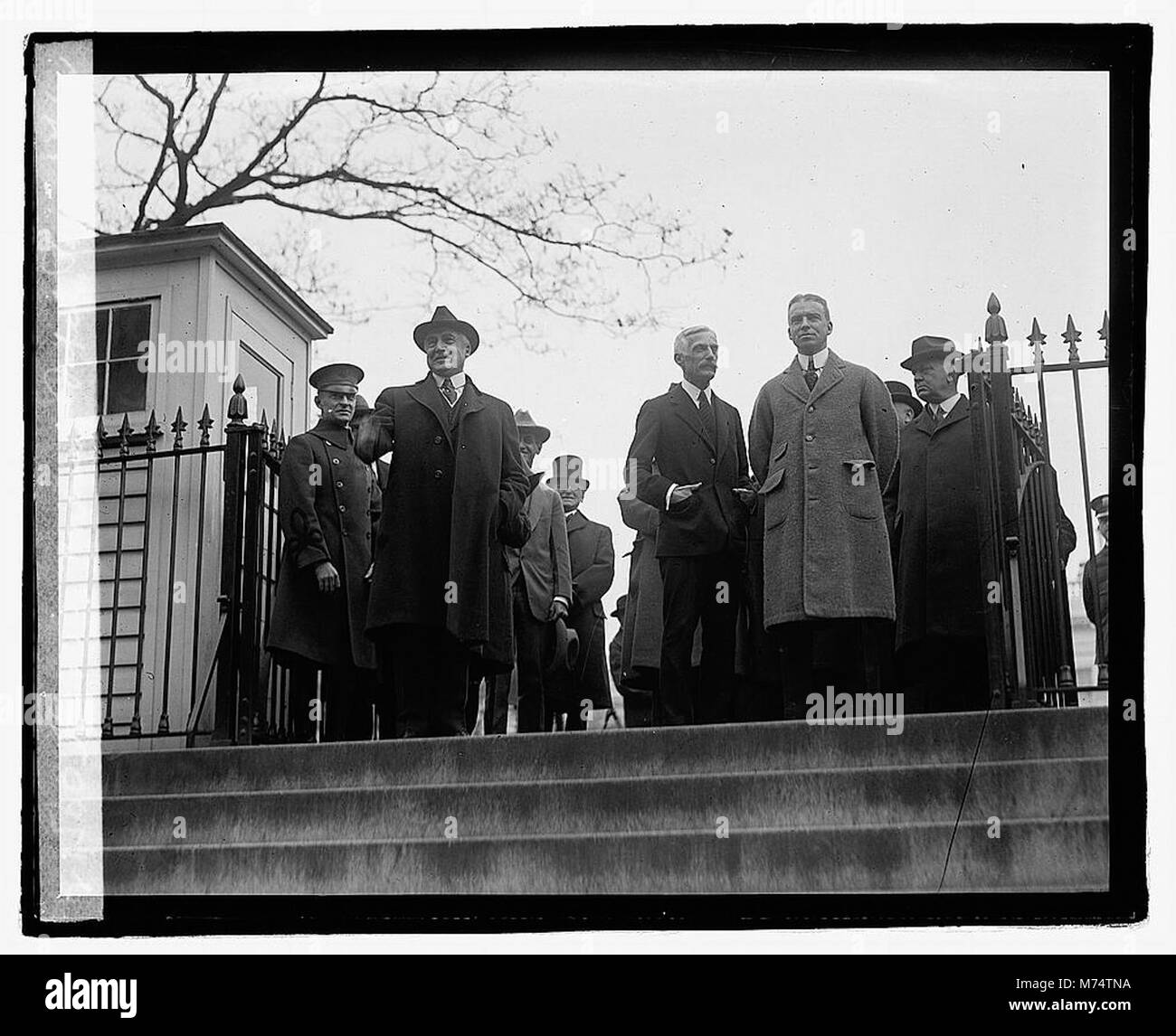 A historical image of President Warren G. Harding reviewing a safety ...