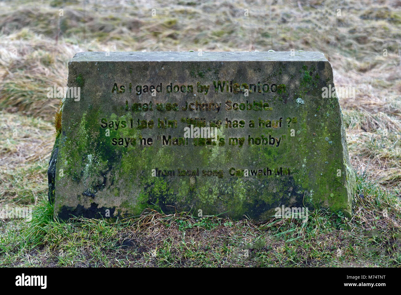 Inscribed stone. Wilsontown, Forth, Lanarkshire, Scotland, United ...