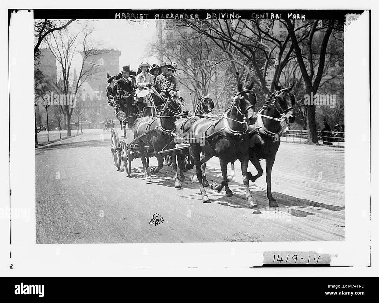A photograph of Harriet Alexander driving through Central Park ...
