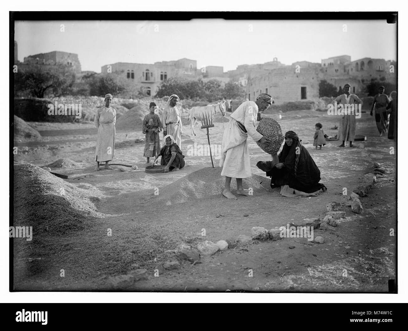 A historical depiction of scenes from the biblical story of Ruth and ...