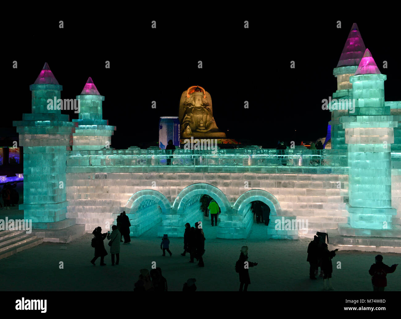 Ice buildings at the 2018 Harbin International Ice and Snow Sculpture ...