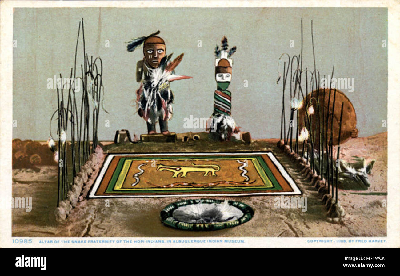 The altar of the Snake Fraternity, part of Hopi Indian culture, is ...