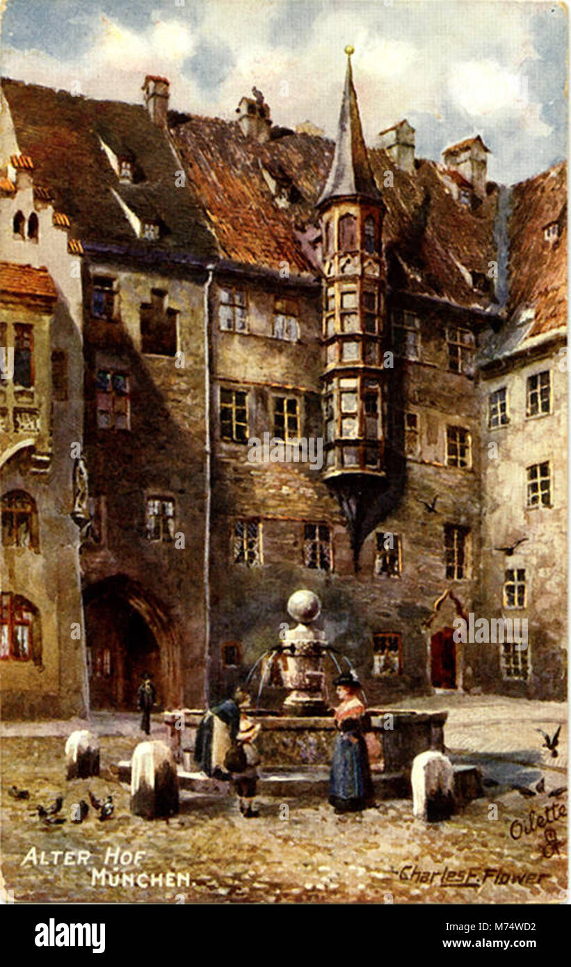 Alter Hof in Munich is an important historical building. This image shows the landmark's ...