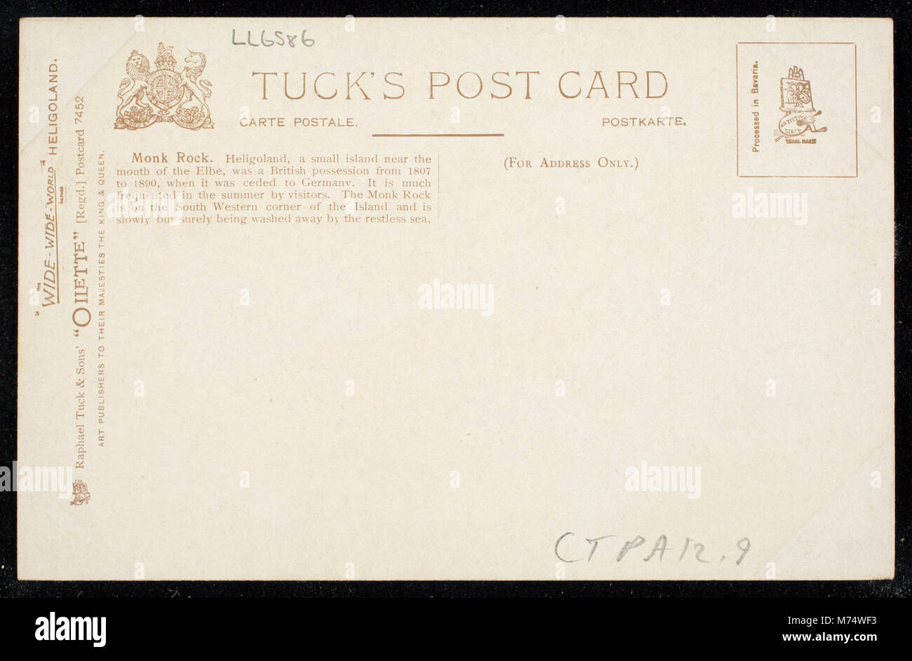 A photograph or postcard of the island of Helgoland, depicting the ...