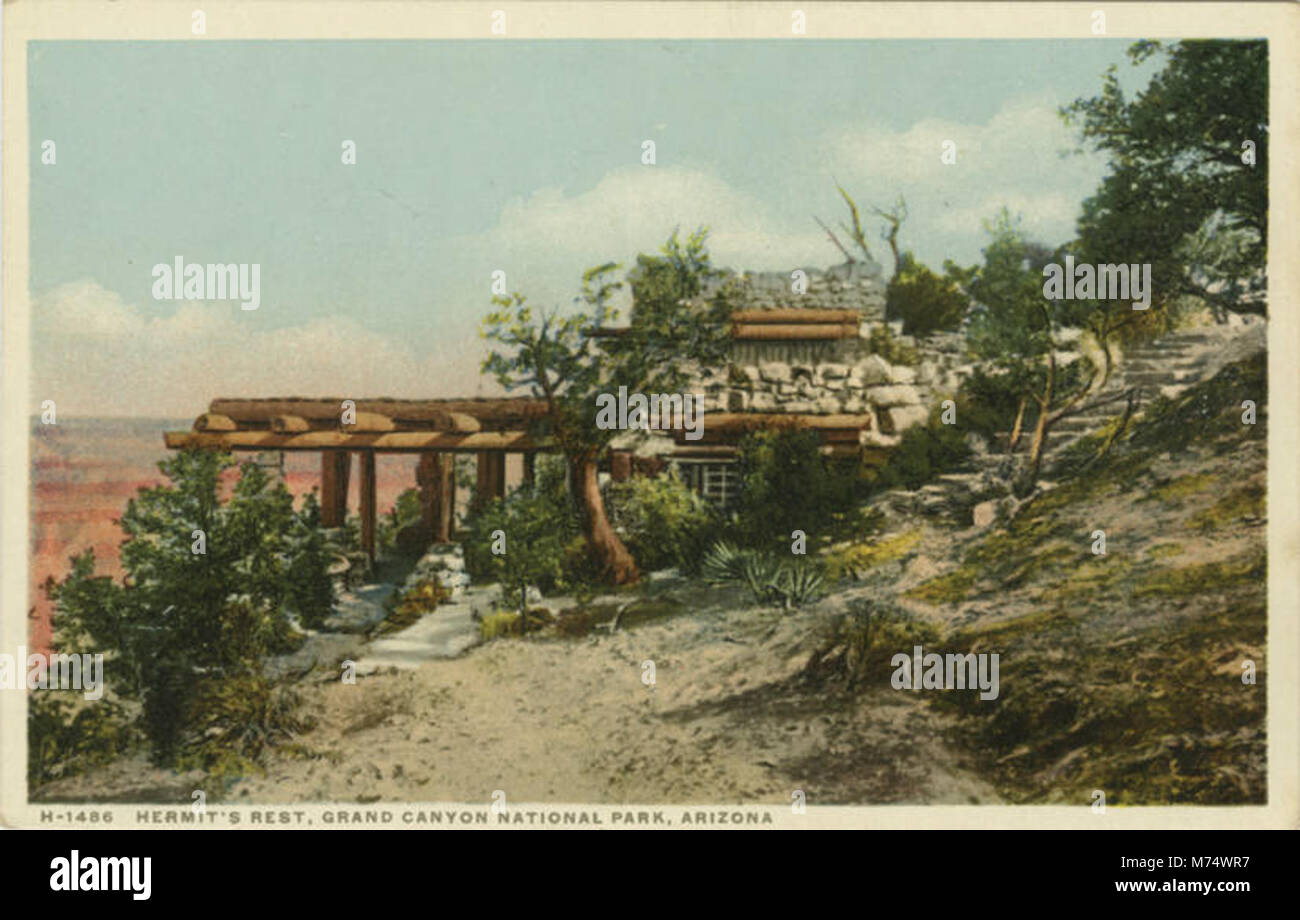 A historic photo of Hermit's Rest at Grand Canyon National Park, a ...