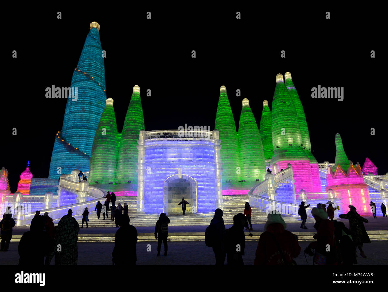 Ice buildings at the 2018 Harbin International Ice and Snow Sculpture ...