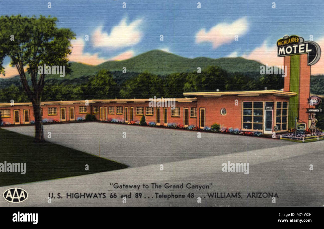 A photograph of the Highlander Motel, operated by Marshal and Ruth Ann ...
