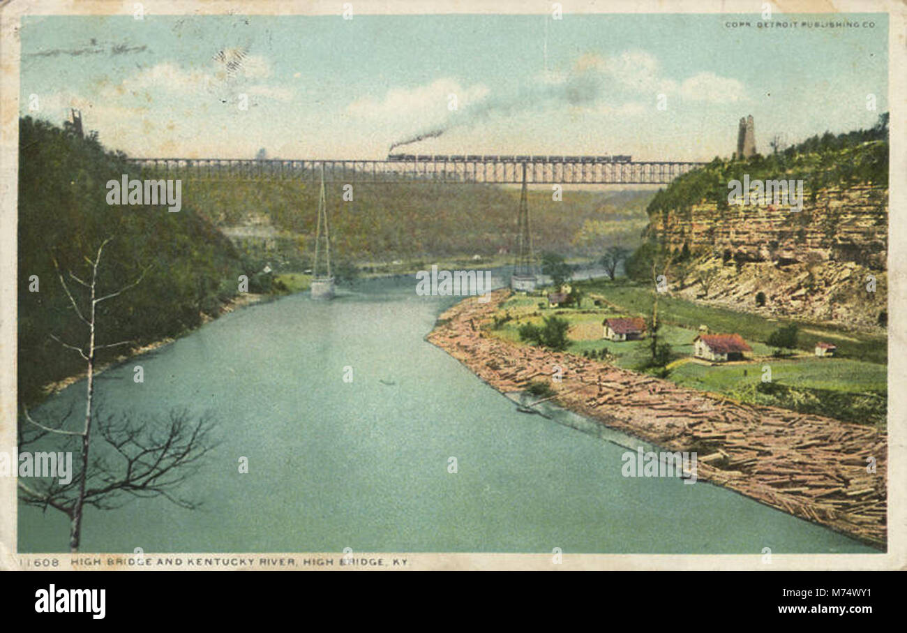 A scenic view of the High Bridge crossing over the Kentucky River, a ...