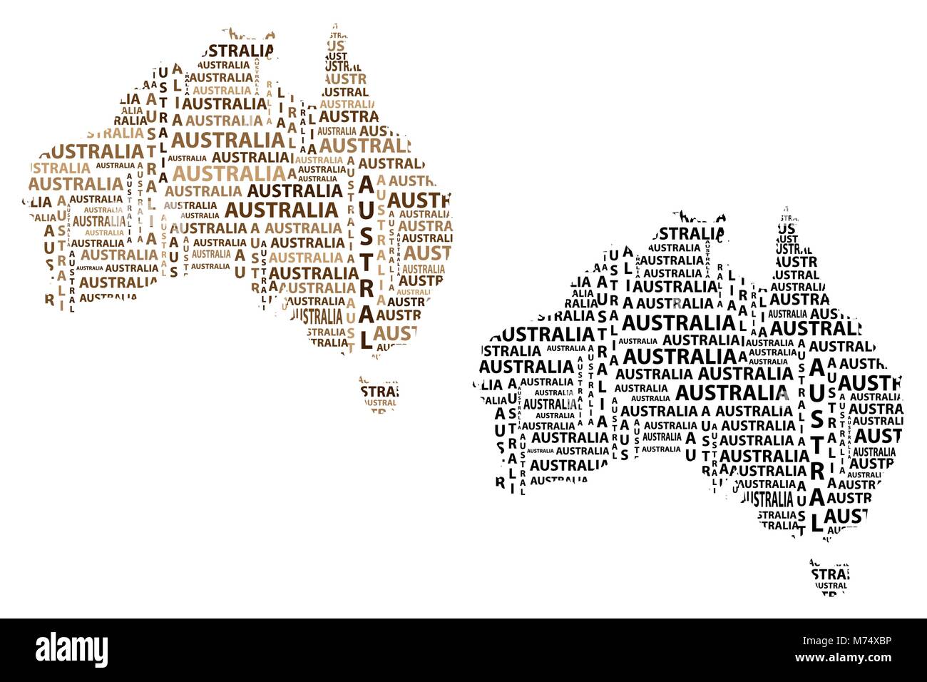 Sketch Australia letter text continent, Australia word - in the shape ...
