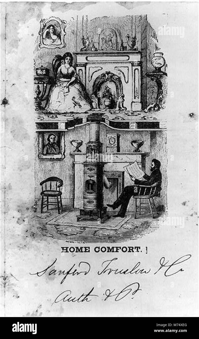 An advertisement or image showing the concept of 'Home Comfort,' likely ...