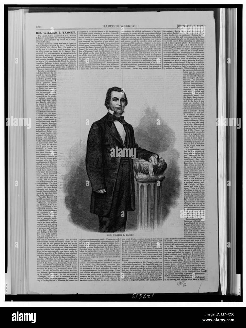 A formal portrait of Hon. William L. Yancey, a prominent American ...