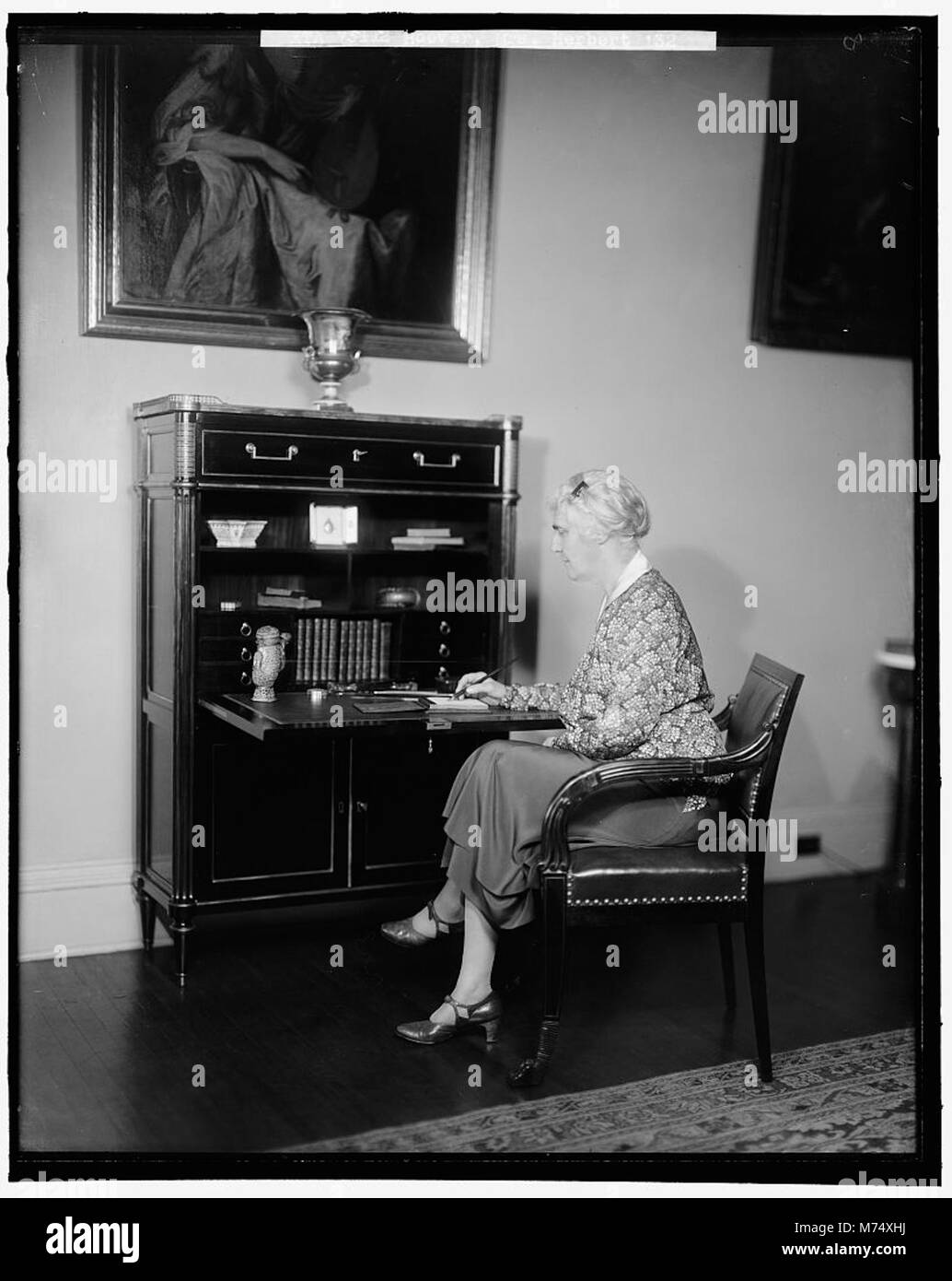 A portrait of Mrs. Herbert C. Hoover, the First Lady of the United ...