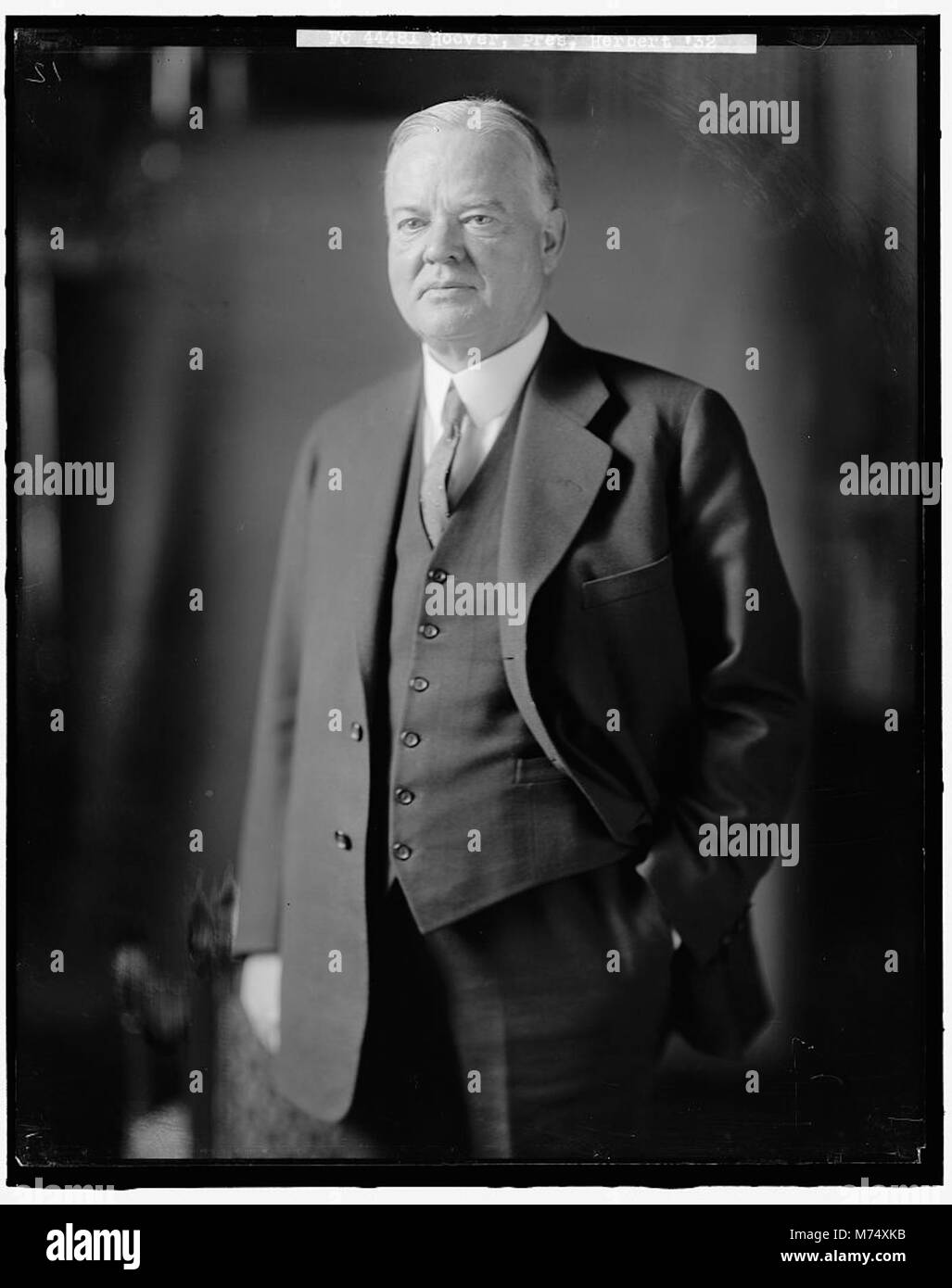 A portrait photograph of Herbert C. Hoover, the 31st President of the ...