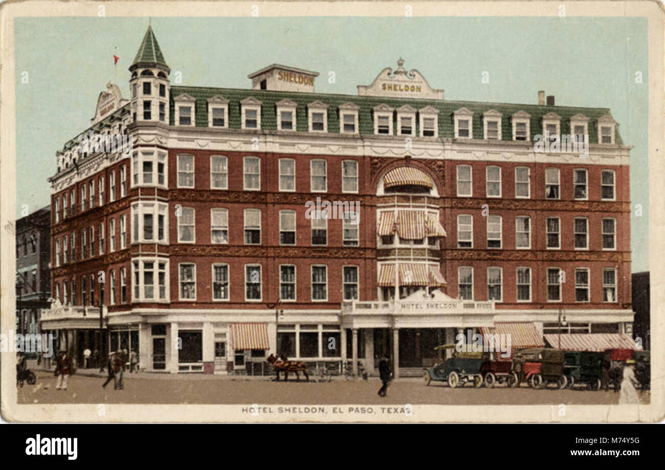 The image shows the Hotel Sheldon, a historic establishment known for ...