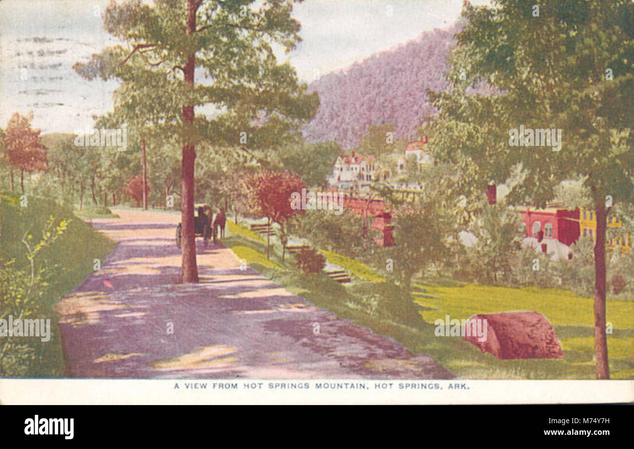 A scenic view from Hot Springs Mountain, Arkansas, offering a panoramic ...