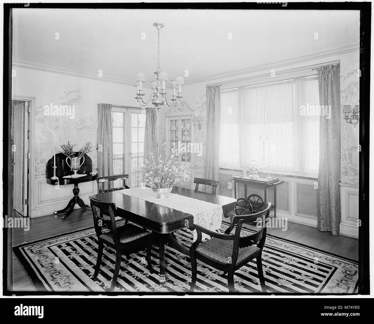 A photograph of the interior of a historic house, showcasing ...
