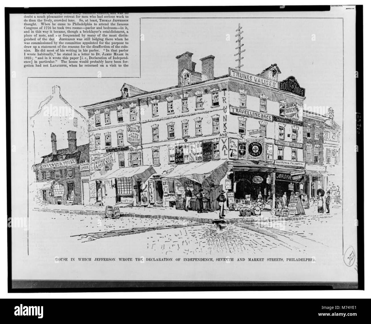The house at Seventh and Market Streets in Philadelphia where Thomas ...