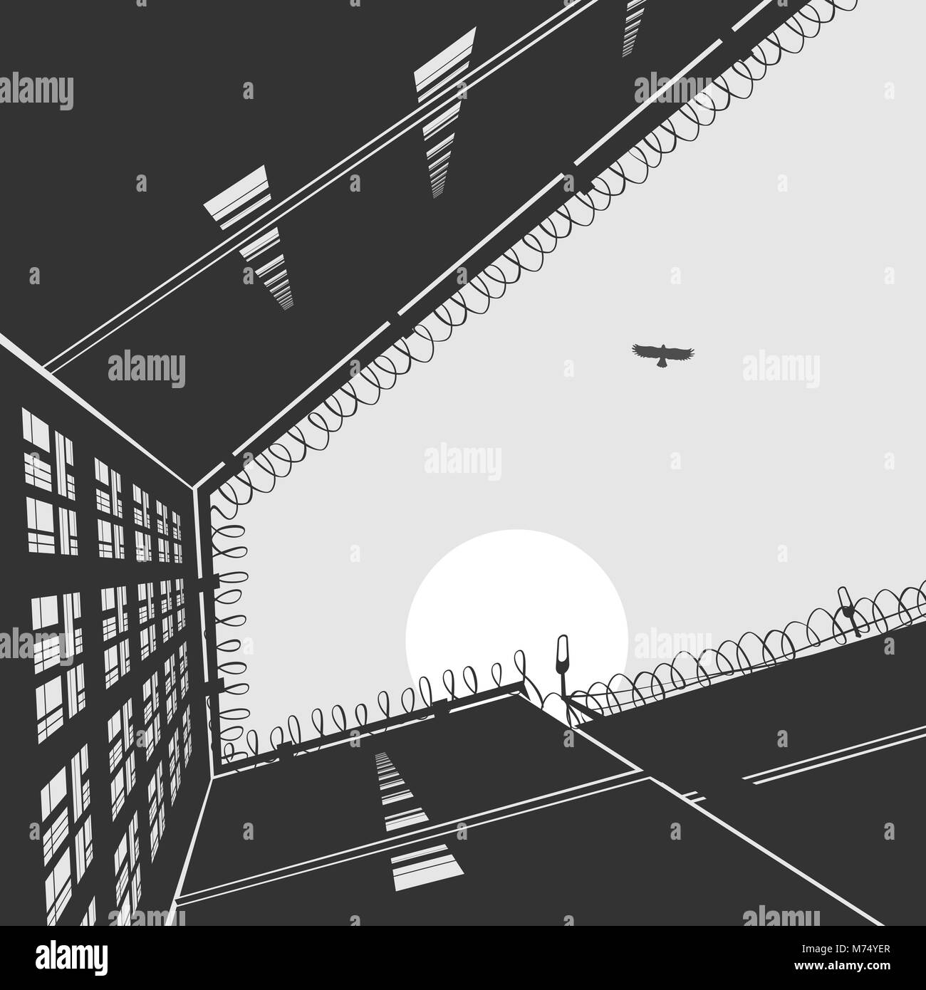 Prison Landscape Administrative Building Stock Vector Image & Art - Alamy