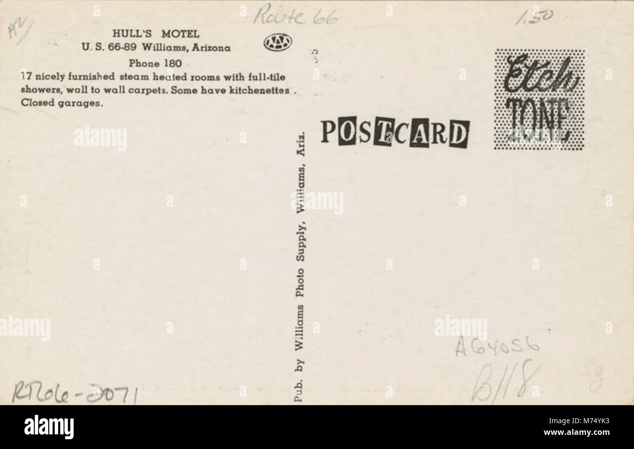 Hull's Motel is depicted in this image, showcasing its mid-20th century ...