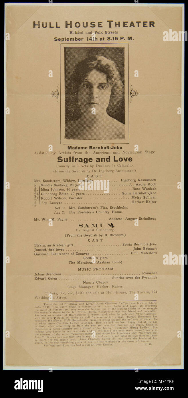 A promotional poster for a production at Hull House Theater, Chicago ...