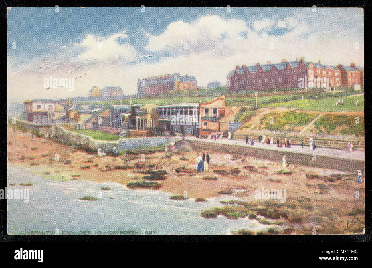 A scenic view of Hunstanton, a coastal town in Norfolk, England ...