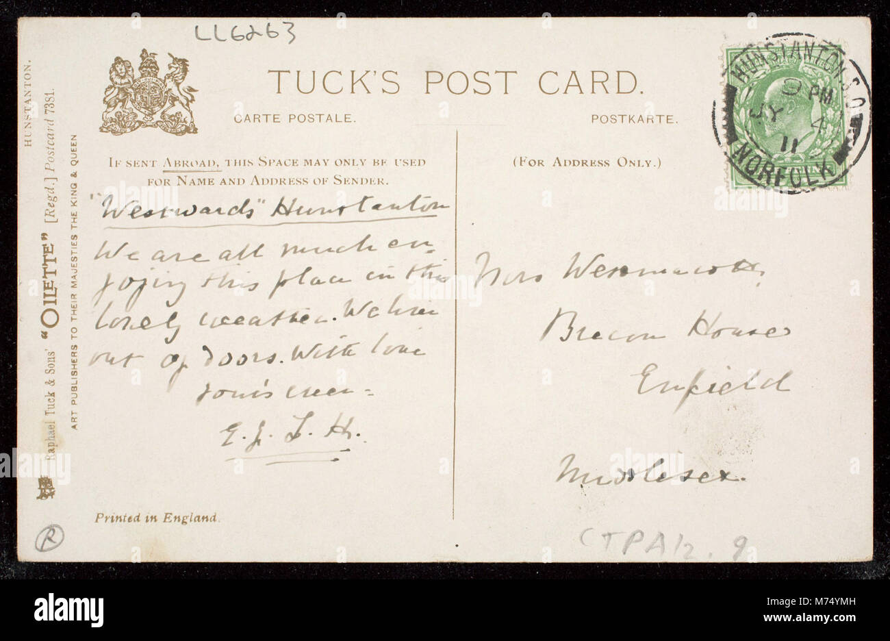 This image captures a view from the pier at Hunstanton, looking north ...
