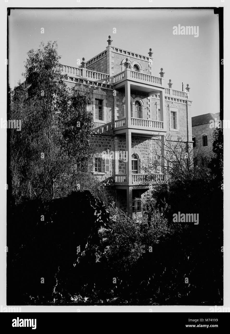 A view of the rear of the American consulate, providing a look at the ...