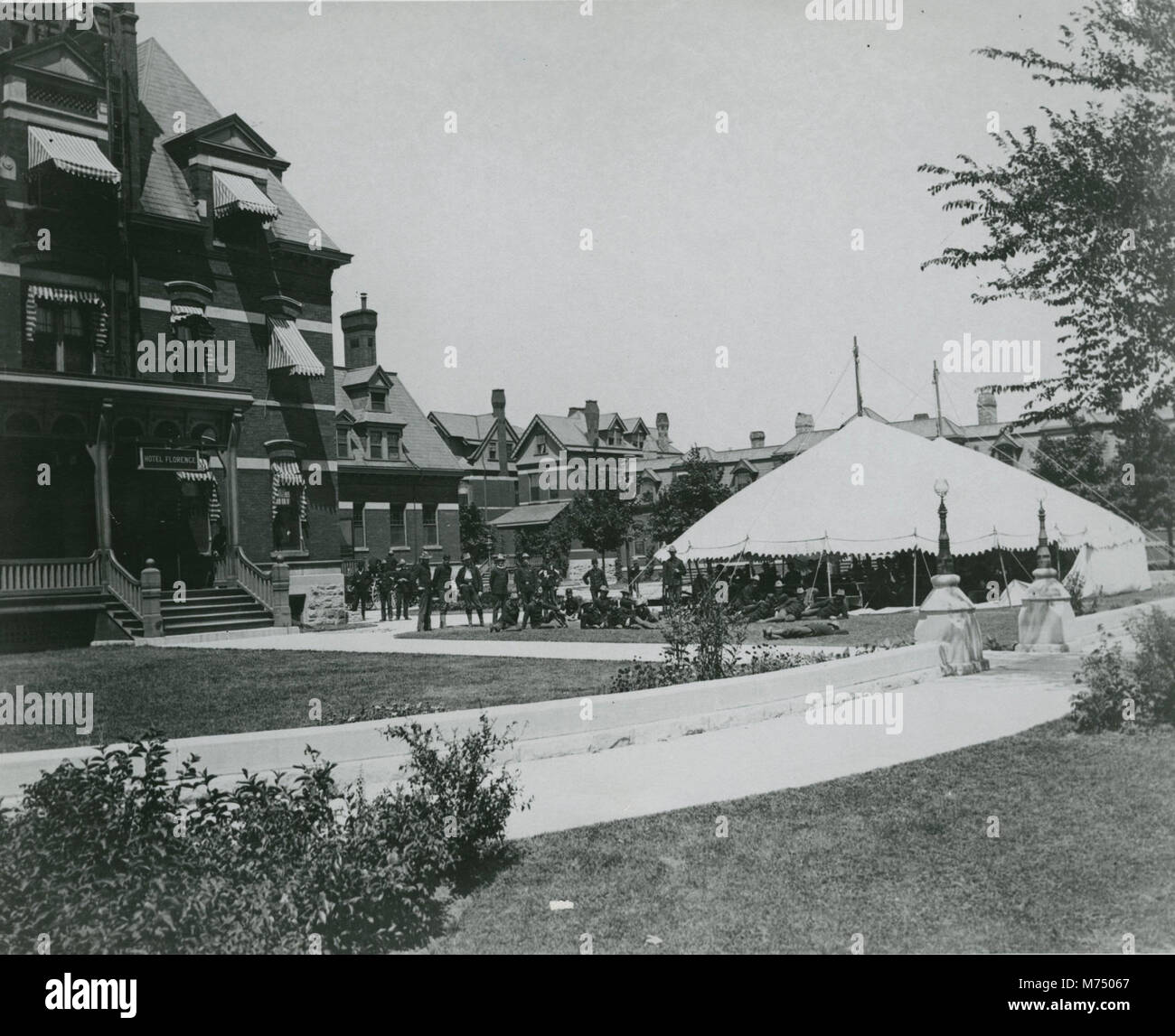 A historic photograph of the Illinois National Guard on the South Lawn ...