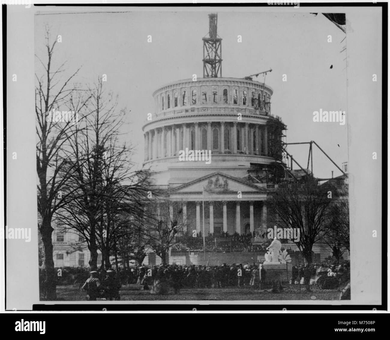 A historical photograph depicting the inauguration of President Abraham ...