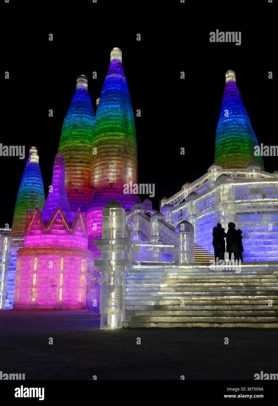 Ice buildings at the 2018 Harbin International Ice and Snow Sculpture ...