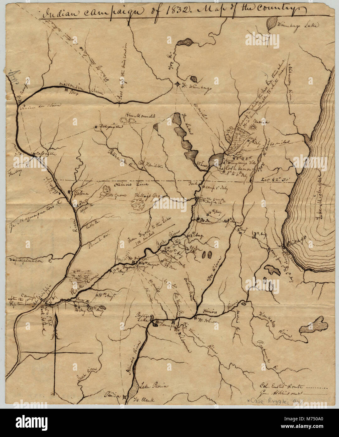 This image depicts the Indian Campaign of 1832, a significant military ...