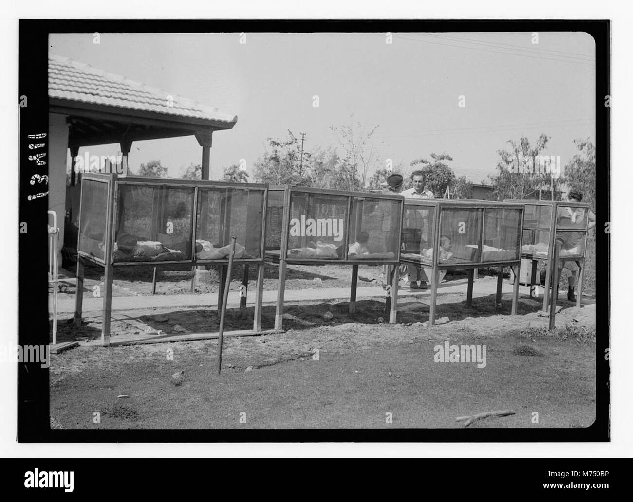 This image shows infant cages at Gat, which were used in the early 20th ...