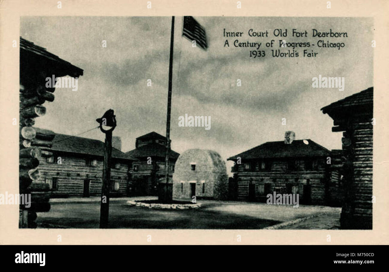 Inner Court Old Fort Dearborn, A Century Of Progress - Chicago, 1933 ...