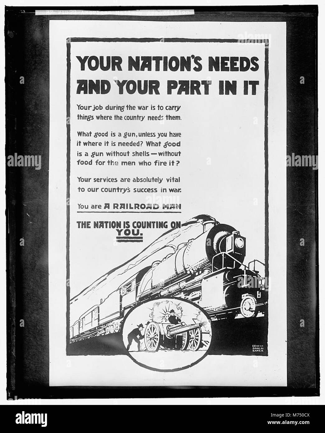 A poster from the American Railway Association, illustrating the ...