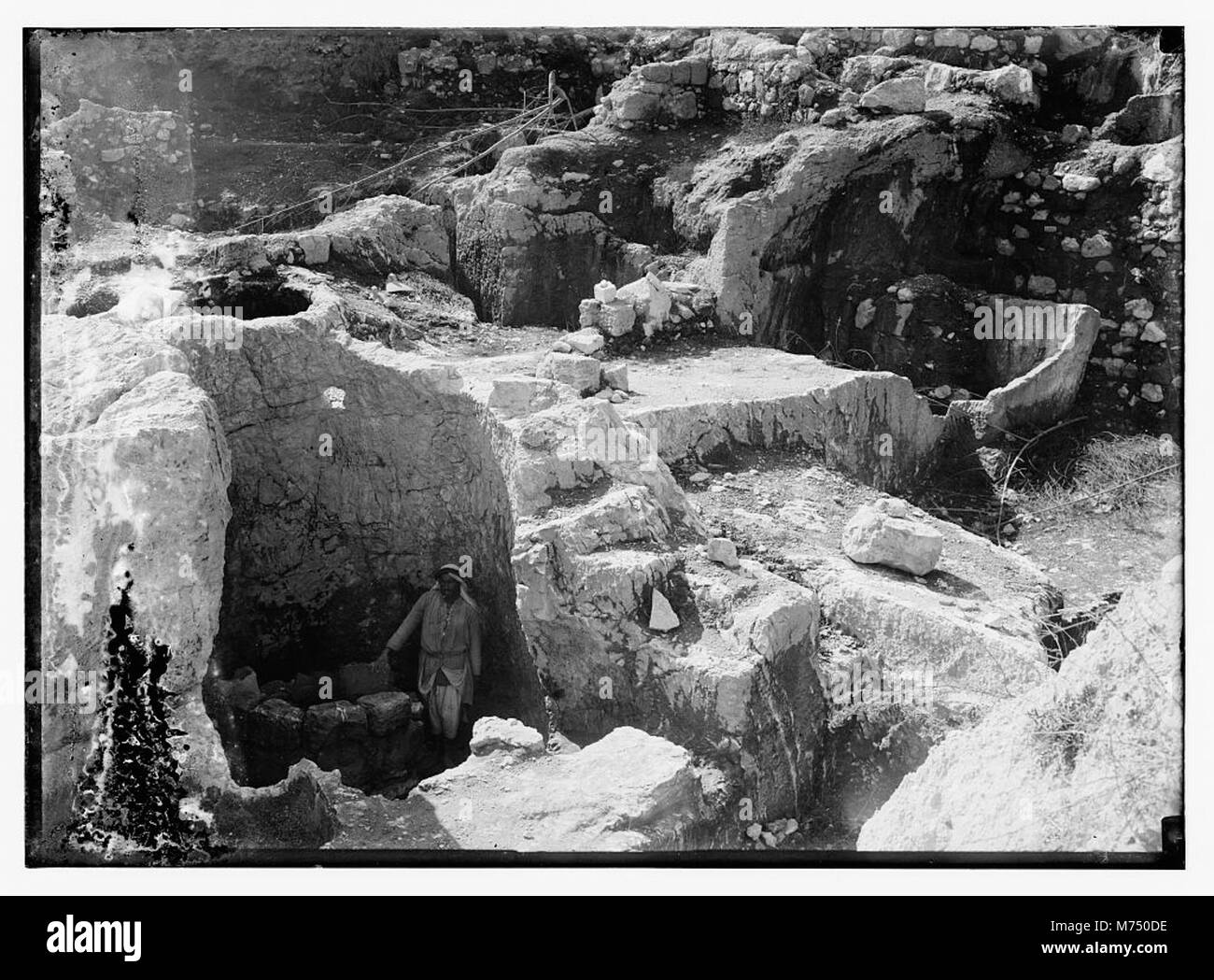 This photograph showcases an archaeological excavation of inscriptions ...